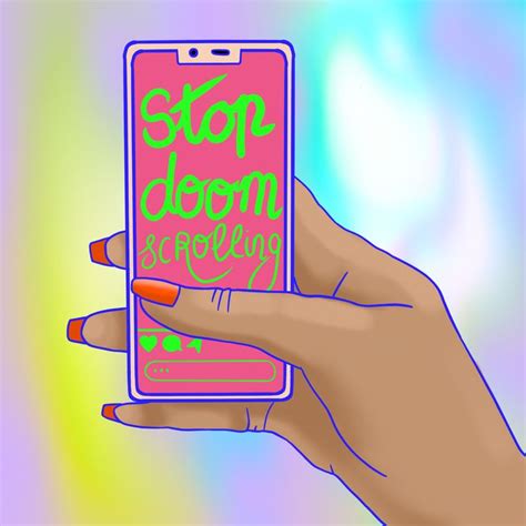 Stop Doom Scrolling Digital Wellness Is Important Too Digital Digital Illustration Doom