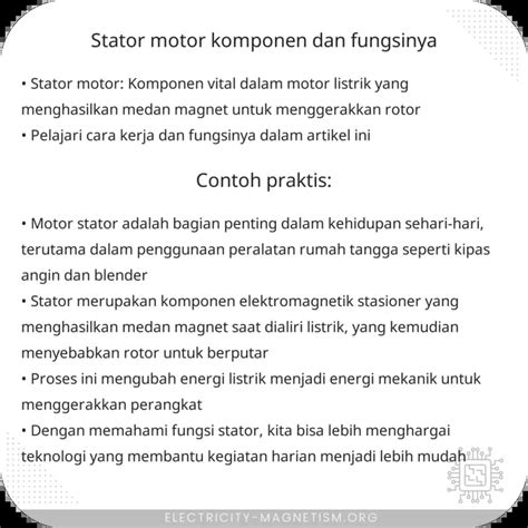 Stator Motor Komponen Dan Fungsinya Electricity Magnetism
