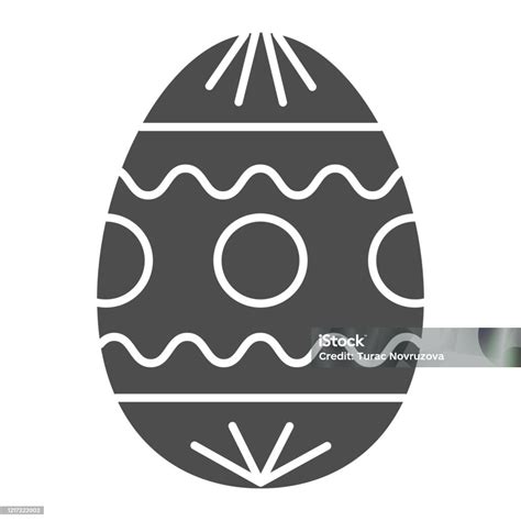 패턴 솔리드 아이콘 부활절 달걀입니다 흰색 배경에 원과 파도 문말 스타일의 그림과 전통적인 계란 선물 모바일 개념 및 웹