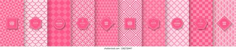Cute Pink Patterns Set Seamless Vector Stock Vector Royalty Free 1582720447 Shutterstock