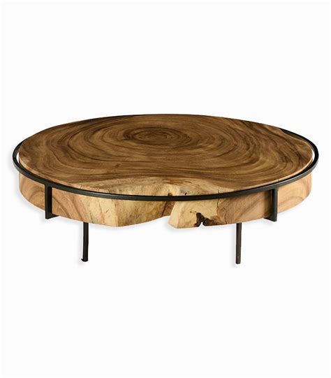 Table Basse Ronde Bois De Munggur Malak Cocktail Scandinave
