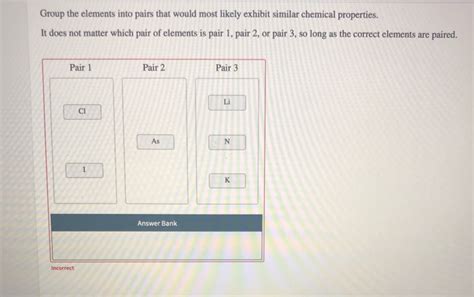 Solved Group The Elements Into Pairs That Would Most Likely Chegg Com