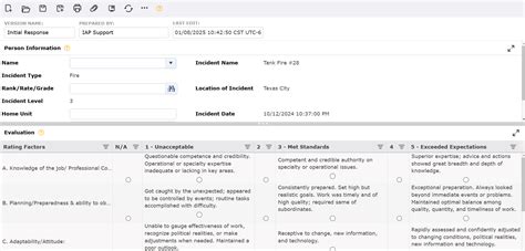 Ics 225 Personnel Performance Rating