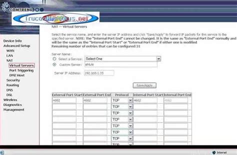 Abrir Puertos Y Port Triggering A Router Comtrend