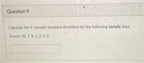 Solved Calculate The SS For The Following Sample Data Chegg Com