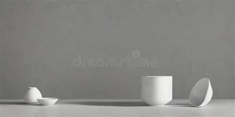 Composition Of Simple Objects Against Plain Background Ai Generative