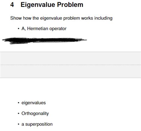 Solved Eigenvalue Problem Show How The Eigenvalue Problem Chegg Com