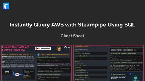 instantly query aws with steampipe using sql cybr