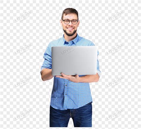 Programmer Holding Laptop Programmer Laptop Png Png Image Image And
