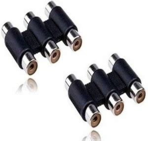 Etake 3 RCA Female To 3 RCA Female Coupler Female Jack Connecter Jointer Audio Video Adapter