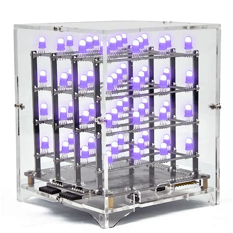 4x4x4 Rgb Led Cube Kit For Arduino Keyestudio Ks0575