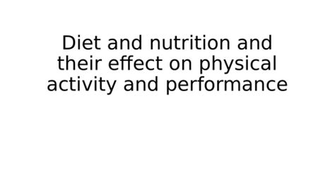 Ocr A Level Pe Diet And Nutrition Full Topic Teaching Resources