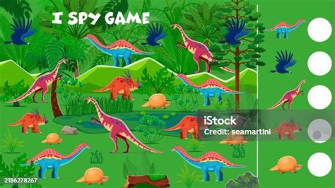 선사 시대 공룡 I 스파이 게임 워크시트는 아이를 위한 것입니다 개발에 대한 스톡 벡터 아트 및 기타 이미지 개발 검색 고대의 Istock