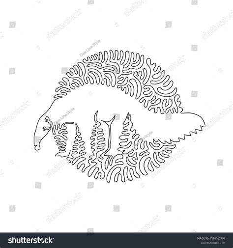 Continuous One Curve Line Drawing Creepy Stock Vector Royalty Free