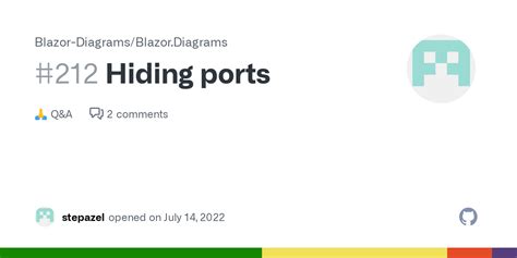 hiding ports · blazor diagrams blazor diagrams · discussion 212 · github