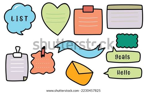 Cute Bullet Journal Notes Paper Ornament Stock Vector Royalty Free