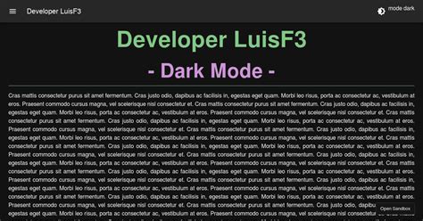 Dark Mode Codesandbox