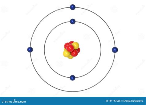 Boron Atom Bohr Model With Proton Neutron And Electron Stock Illustration Illustration Of