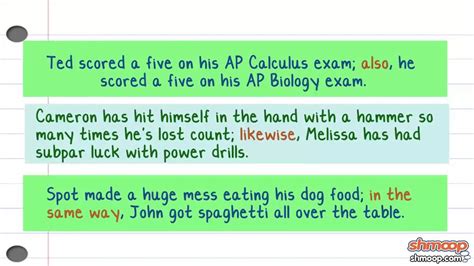 Writing A Good Transition Statement By Shmoop Youtube