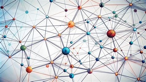 Interconnected Network Of Spheres With Abstract Design Premium Ai