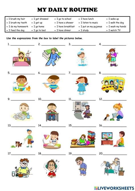 Daily Routines Interactive Activity For A1 You Can Do The Exercises Online Or Dow… English