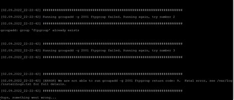 error in installation of cyber panel installlogs txt web server