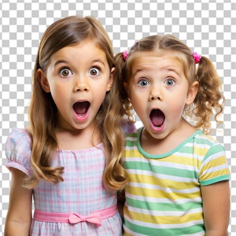 Premium Psd Two Girls With Their Mouths Open