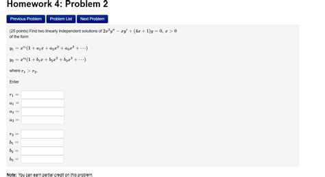 Solved Homework 4 Problem 2 Previous Problem Problem List