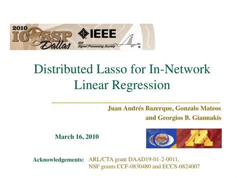 Ppt Distributed Lasso For In Network Linear Regression Powerpoint