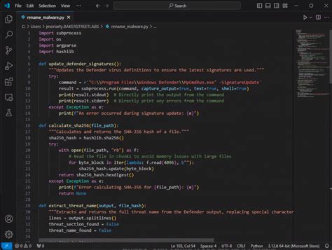 Beyond Hashes Simplifying Malware Identification With Python And Mpcmdrun Baker Street Forensics
