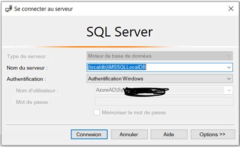 Connection projet ASP net et docker sql server Accès aux données
