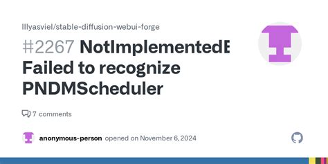 Notimplementederror Failed To Recognize Pndmscheduler · Issue 2267