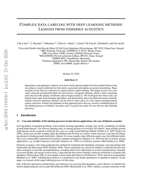 PDF Complex Data Labeling With Deep Learning Methods Lessons From Fisheries Acoustics