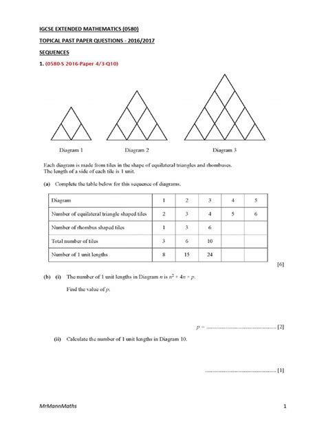 Practice Questions Sequences Pdf