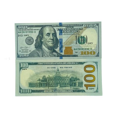 Realistic Replica Prop Money Double Sided Full Print Fake Dollar Pla