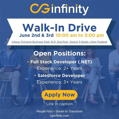 Cg Infinity On Linkedin Cginfinity Peoplefirst Walkin Hiring Applynow Developer Salesforce