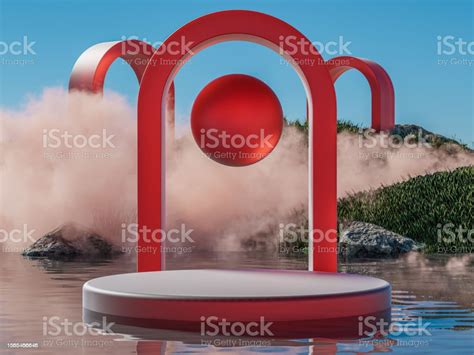 추상적인 배경에 제품 전시 프리젠테이션을 위한 복사 공간이 있는 3d 연단 열대 여름과 휴가 개념 그래픽 렌더링 일러스트레이션 디자인 0명에 대한 스톡 사진 및 기타 이미지