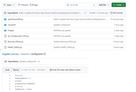 Config Toml File Not Getting Configured With App Deployment Streamlit