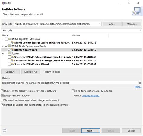 New Node Wizard Is Missing After Following The Eclipse Installation Node Development Knime