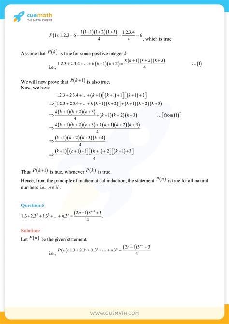 NCERT Solutions For Class Maths Chapter Exercise Principle Of Mathematical Induction