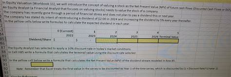 Solved In Equity Valuation Workbook 11 We Will Introduce