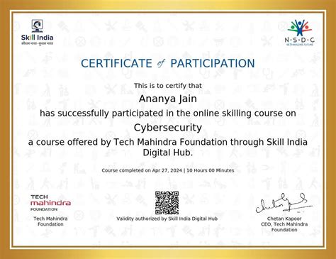 Ananya Jain On Linkedin Cybersecurity Skillindiadigital Continuouslearning