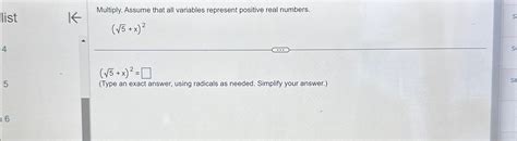 Solved Multiply Assume That All Variables Represent Chegg Com