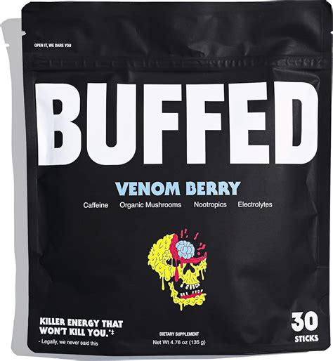 Buffed Energy Powder Stick Packs Drink Mix Clean