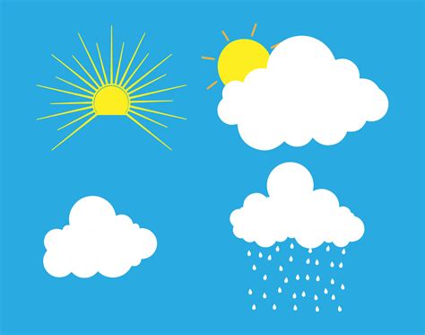 Sun Cloud And Rain Colored Vector 11703002 Vector Art At Vecteezy