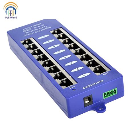 802 3af Poe Injector Mode B 4 5 7 8 Passive Gigabit 8 Port Poe Injector For Mikrotik And Ubnt