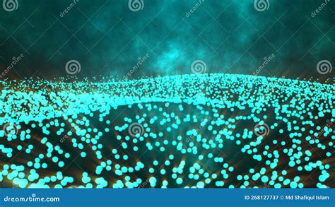 Sky Blue Bokeh Particle Abstract Background Particle With Depth Of Field And Bokeh In Cyber