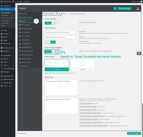 Setting The Footer Laborator