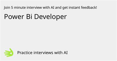 Greetai — Power Bi Developer Interview Practice And Instant Feedback