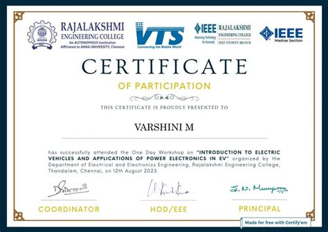 Varshini M On Linkedin Ev Powerelectronics Workshopcompletion